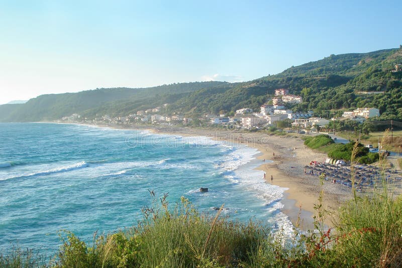 Vrachos beach, Greece stock photo. Image of summer, perfect - 66530222