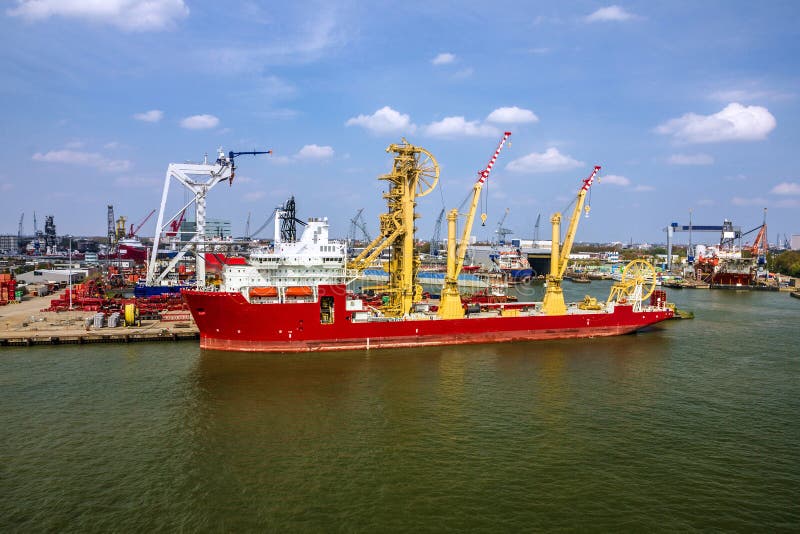 Zeehaven Rotterdam, Containerterminal, Nederland Stock Afbeelding ...