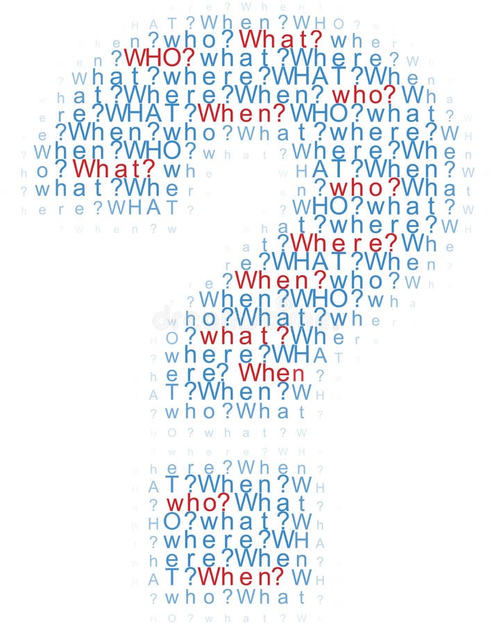 Vragen Die Wat Waar Wanneer Woorden Vector Illustratie - Illustration ...