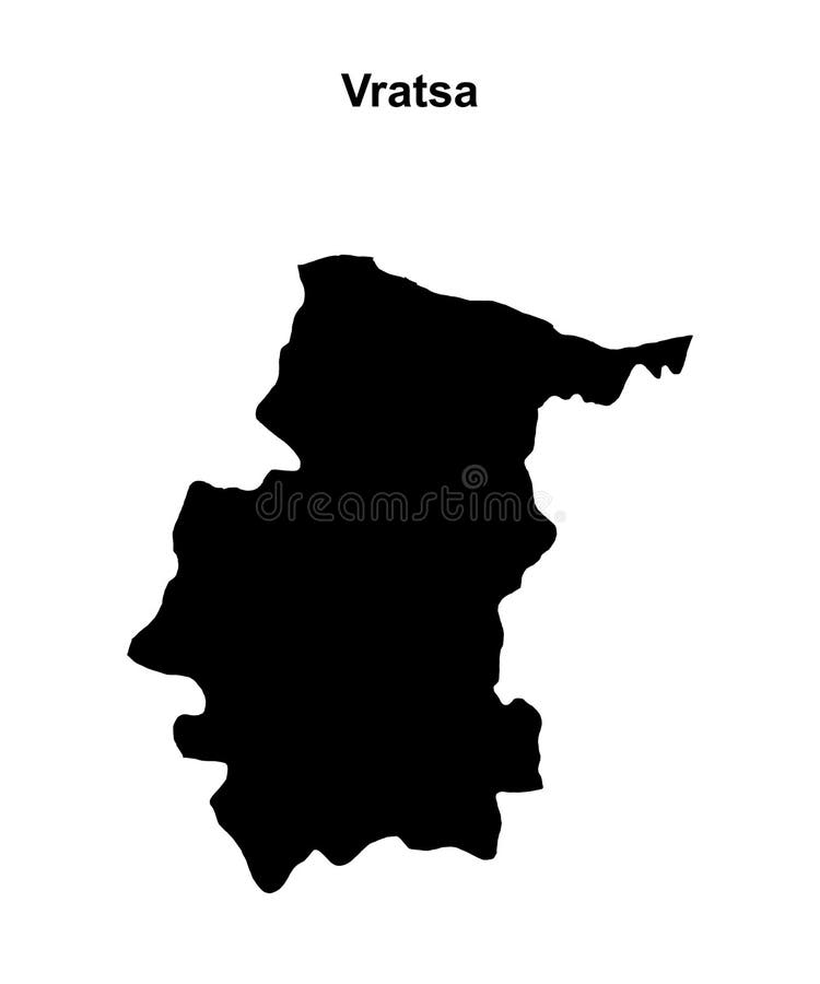 Vratsa outline map stock vector. Illustration of province - 360404390