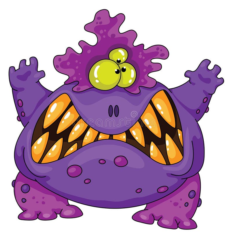 Vreselijk monster vector illustratie. Illustration of beeldverhaal ...