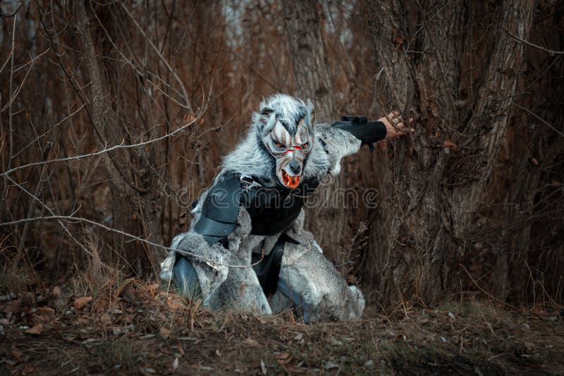 Vreselijke De Weerwolf Van De Mensenwolf Stock Afbeelding - Image of ...