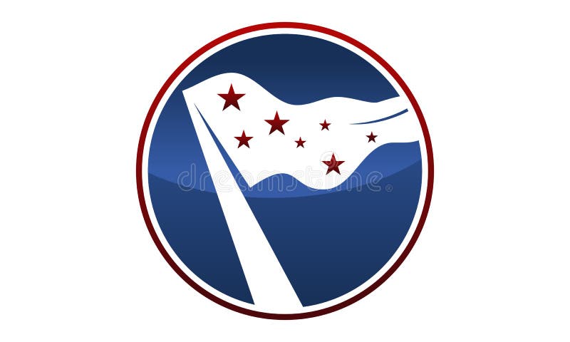 Vrijheid Vlag Logo Ontwerp Template Vector Illustratie - Illustration ...