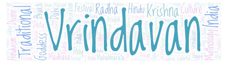 Vrindavan in Banner Form Word Cloud. Stock Illustration - Illustration ...
