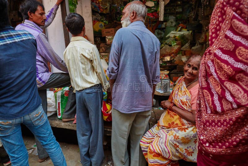 Vrindavan, 22 October 2016: People on the Street, daily Life Scene, in ...