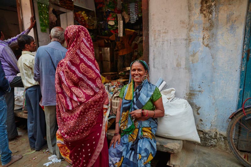Vrindavan, 22 October 2016: People on the Street, daily Life Scene, in ...