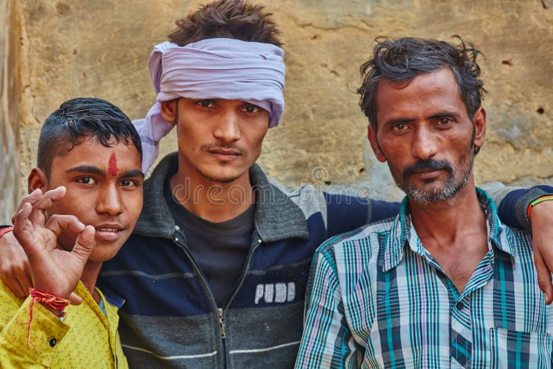 Vrindavan, 22 October 2016: Three Friends on the Street, in Vrindavan ...