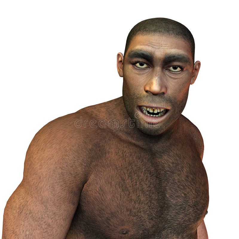 Vroege mens, Homo erectus stock illustratie. Illustration of ...