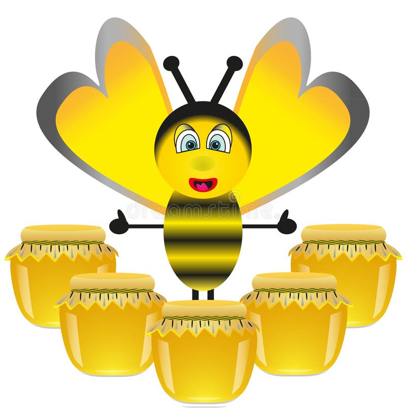 Vrolijke Bij vector illustratie. Illustration of kalk - 25361418