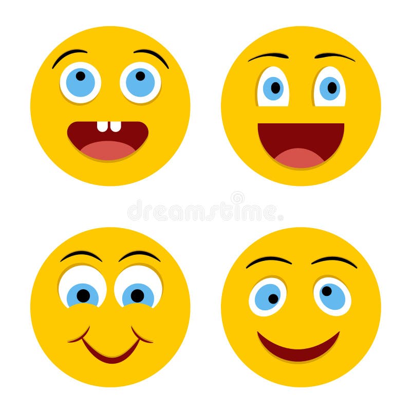 Vrolijke smiley vector illustratie. Illustration of wenkbrauwen - 72389950