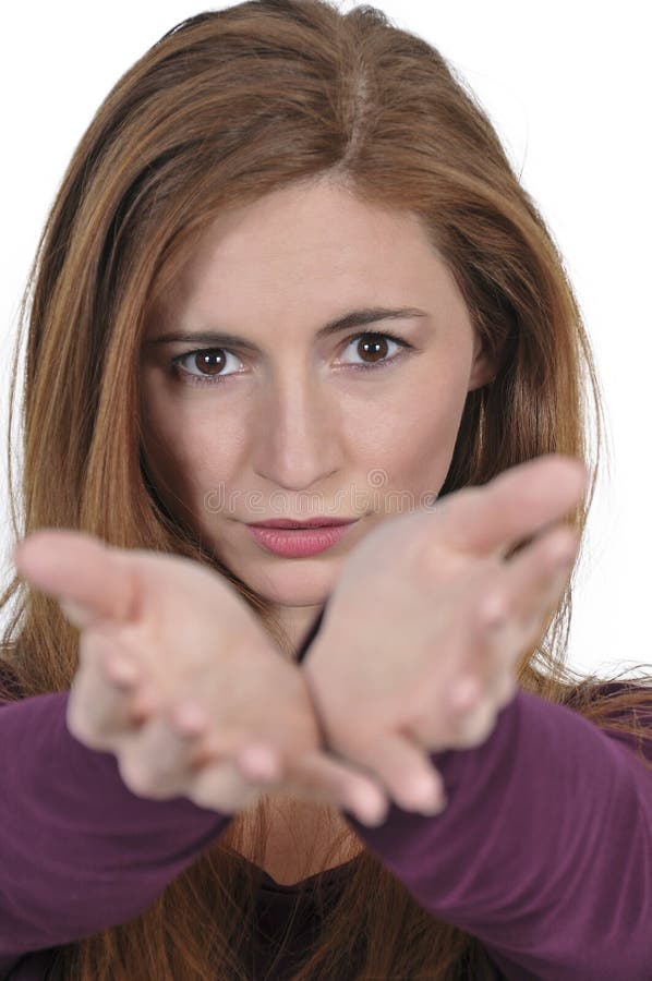 Vrouw Met Handen Achter Rug Stock Foto - Image of achteruit, gebaren ...