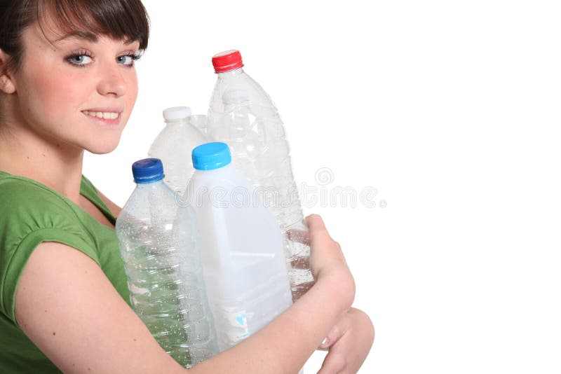 Vrouw Ongeveer Om Te Recycleren Stock Foto - Image of industrie ...
