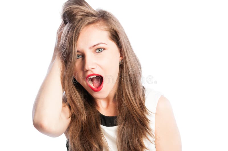 Vrouwelijk Verbaasd, Verrast En Verbaasd Model Stock Foto - Image of ...