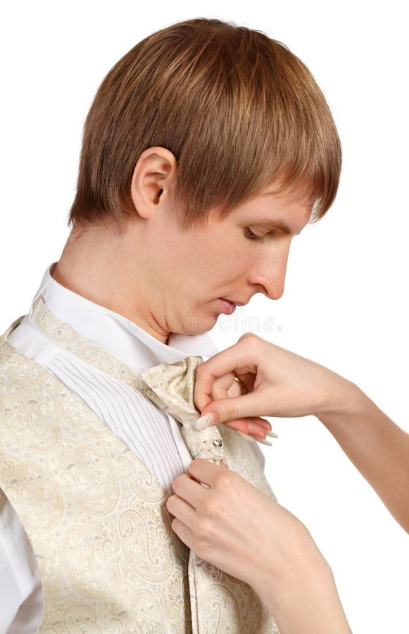 Vrouwelijke Handen Om Een Band Te Binden Stock Afbeelding - Image of ...