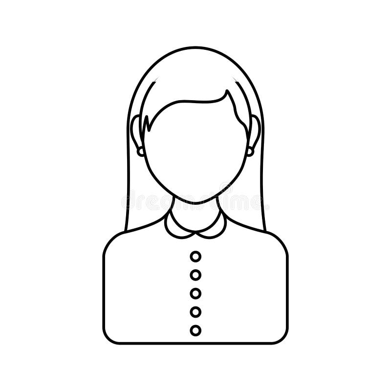 Vrouwen anoniem profiel stock illustratie. Illustration of oorringen ...