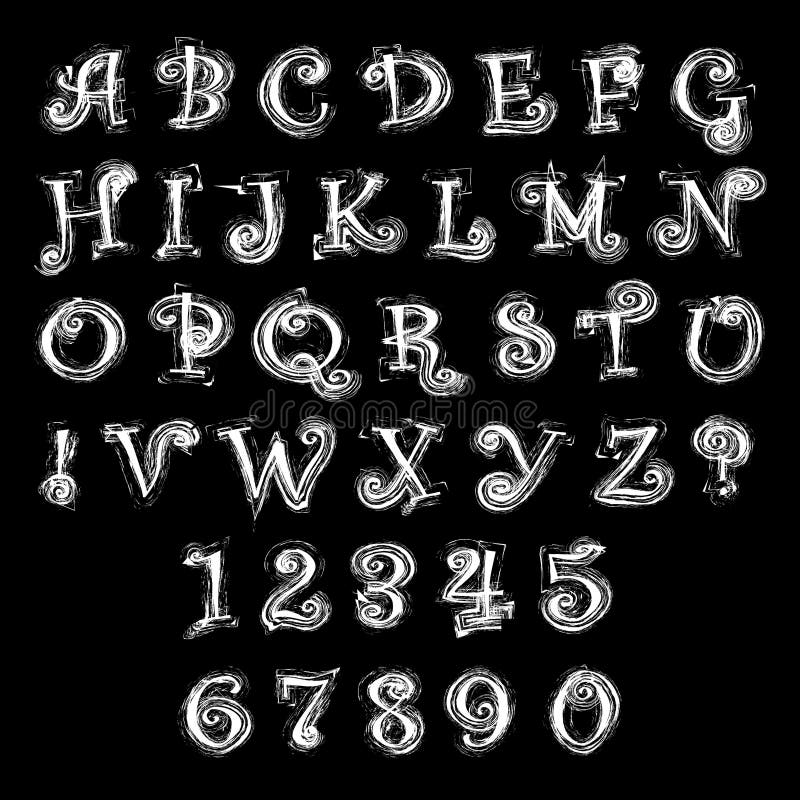 Raster Set: Capital Letters of the Latin Alphabet, Exclamation Mark ...