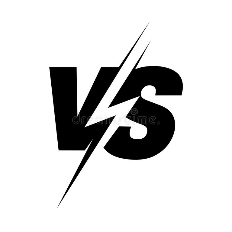 Vs Black Icon. Flat Versus Icon. Versus Lightning Logo Stock Vector ...