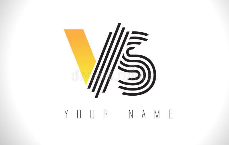 VS Black Lines Letter Logo. Creative Line Letters Vector Templat Stock ...