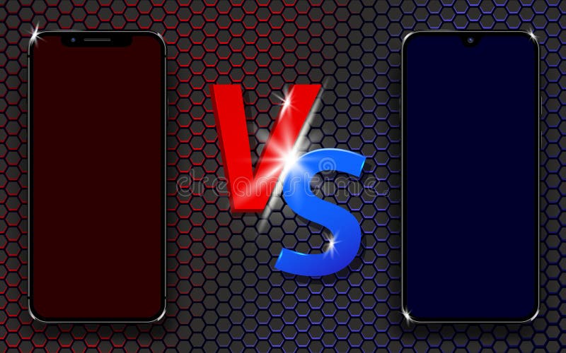 VS of Cellphone. Comparison Two Smartphones Stock Vector - Illustration ...