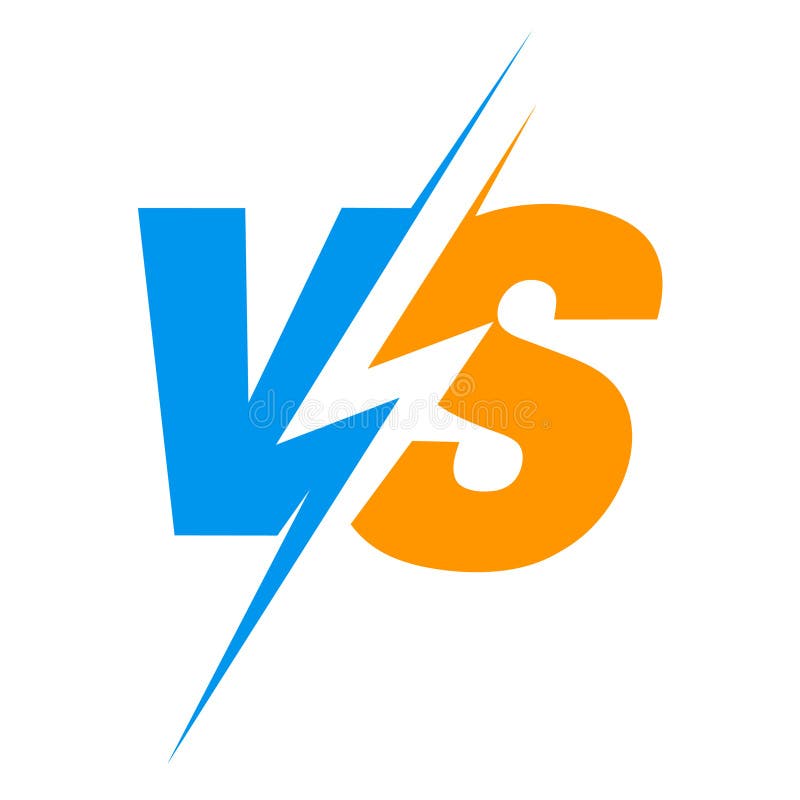 Vs Colored Icon. Flat Versus Icon. Versus Lightning Logo Stock Vector ...