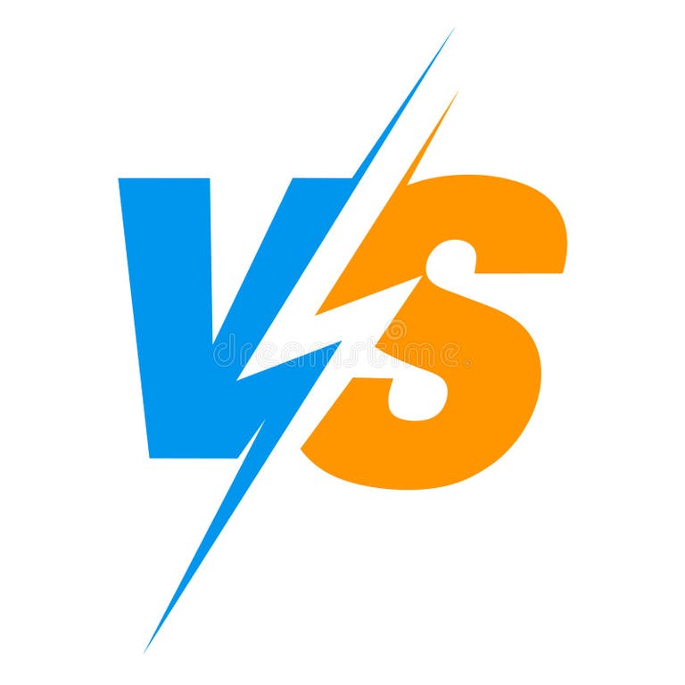 Vs Colored Icon. Flat Versus Icon. Versus Lightning Logo Stock Vector ...