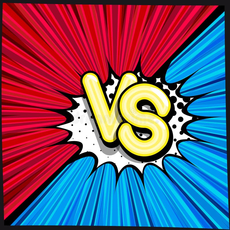 VS - Comic Retro Lettering with Shadows, Halftone Pattern on Stock ...