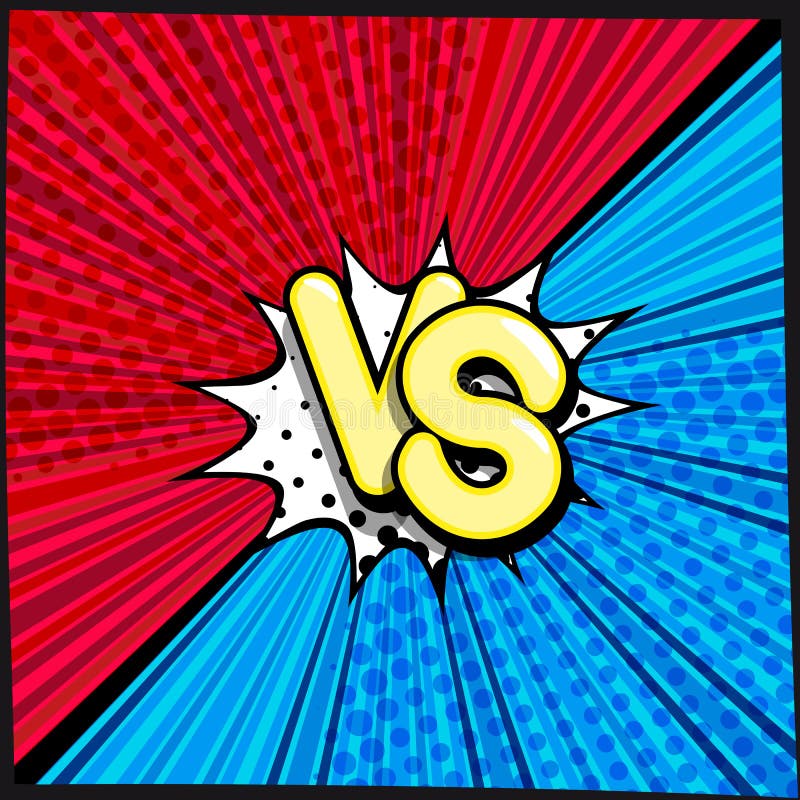 VS - Comic Retro Lettering with Shadows, Halftone Pattern Stock Vector ...