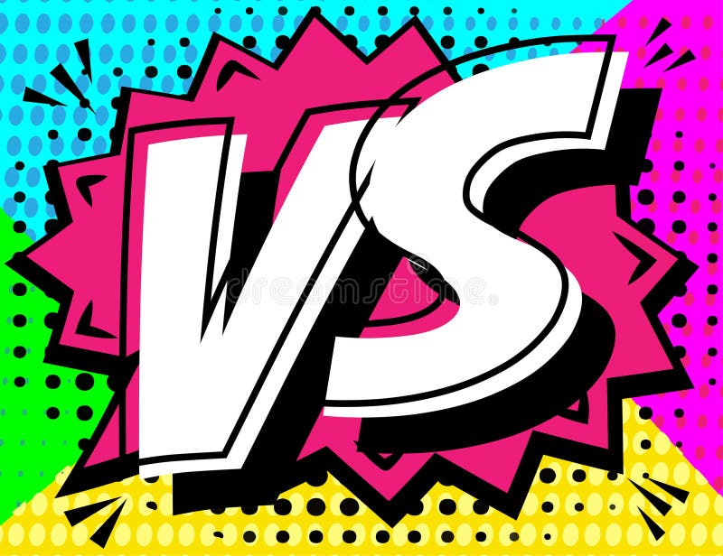 VS Comic Style Exclamation Pop Art Stock Vector - Illustration of ...