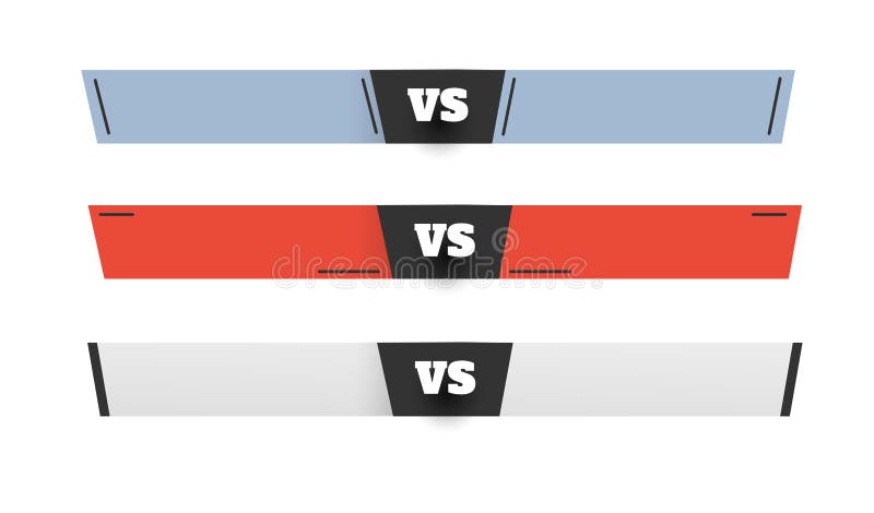 VS Duel Challenge Vector Illustration Set. Versus Board of Rivals, with ...