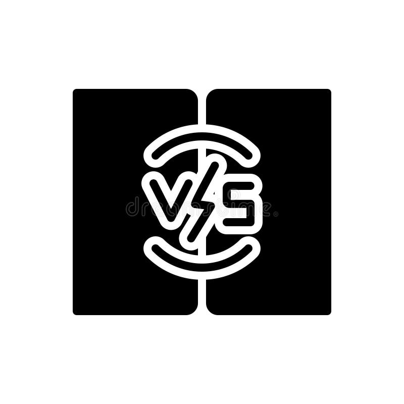 Black Solid Icon for Vs, Versus and Battle Stock Vector - Illustration ...