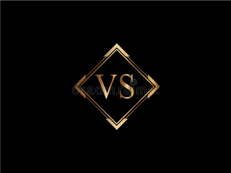 VS Initial Diamond Shape Gold Color Later Logo Design Stock Vector ...