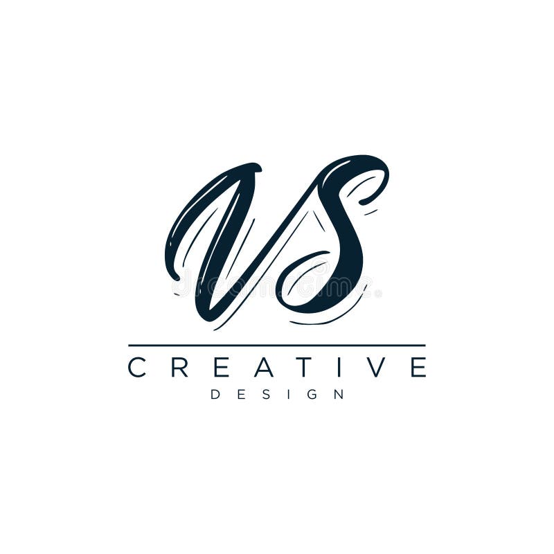 VS Initial Handwriting Logo Vector Stock Vector - Illustration of ...