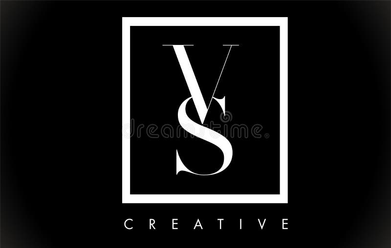 VS Letter Design Logo with Black and White Colors Vector Stock Vector ...