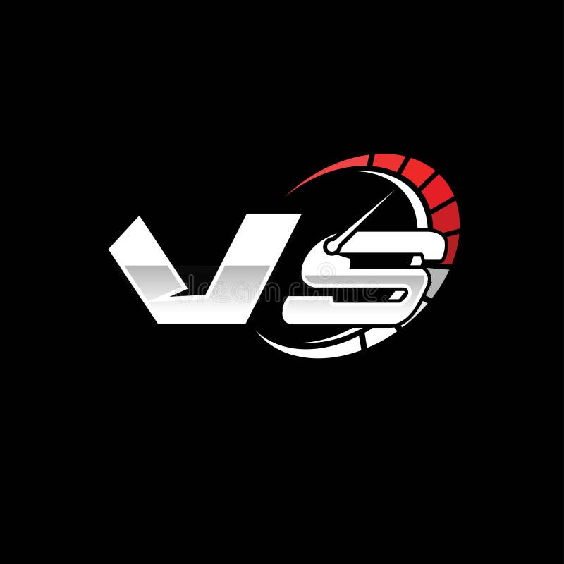 VS Logo Letter Speed Meter Racing Style Stock Vector - Illustration of ...