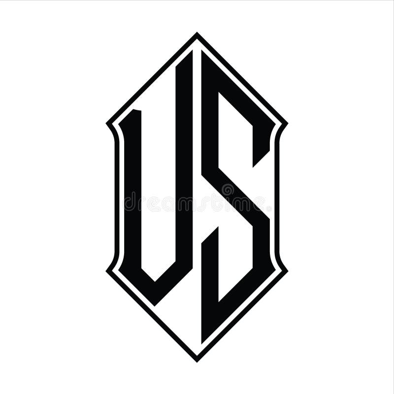 VS Logo Monogram with Shieldshape and Outline Design Template Vector ...