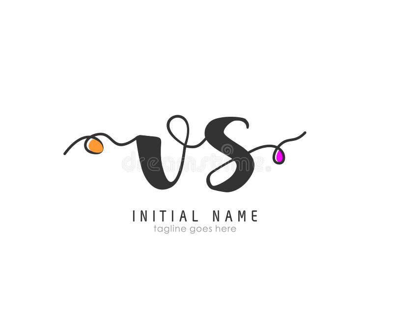 VS Signature Initial Logo Template Vector. Initial Signature Logo ...