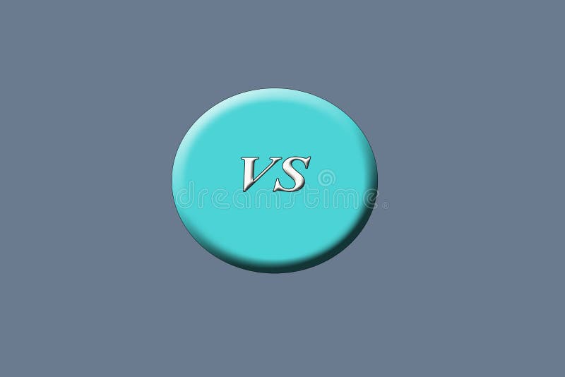 VS. Text Written on Blue Colored Circle Isolated on Grey Background ...