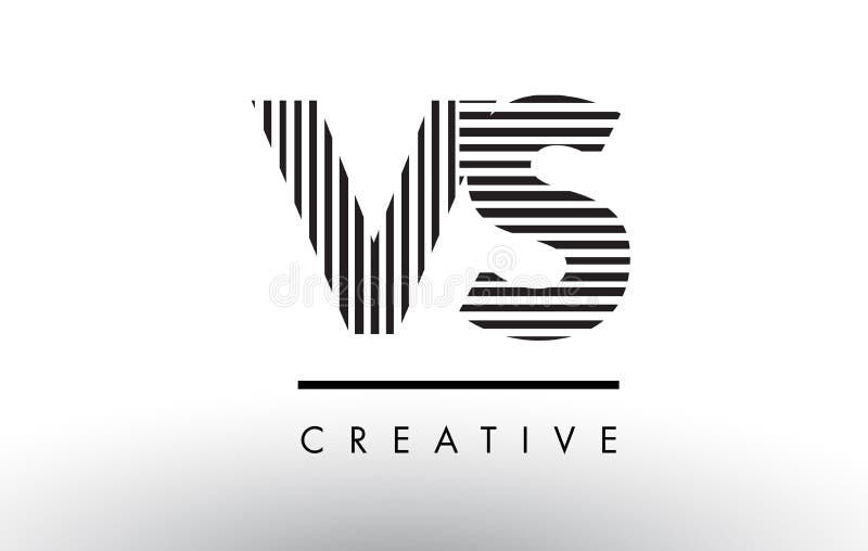 VS V S Black and White Lines Letter Logo Design. Stock Vector ...