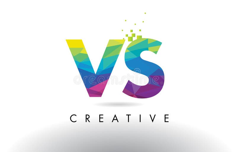 VS V S Colorful Letter Origami Triangles Design Vector. Stock Vector ...