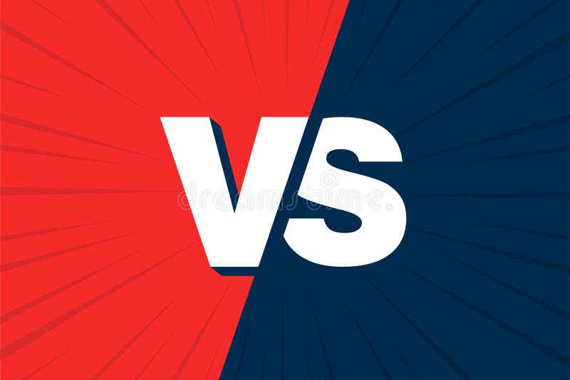 VS Versus Blue and Red Comic Design. Vector Illustration Stock ...