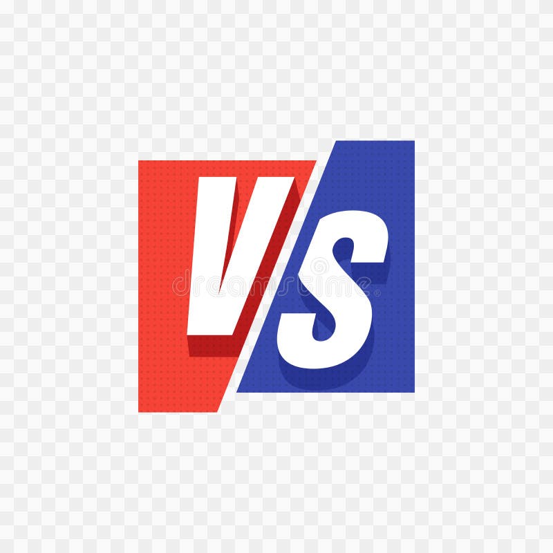 VS Versus Blue and Red Comic Design. Vector Illustration Stock ...