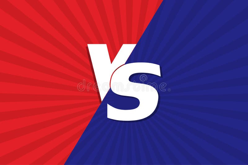 Versus Red and Blue Screen. Fight Backgrounds Against Each Other. Stock ...