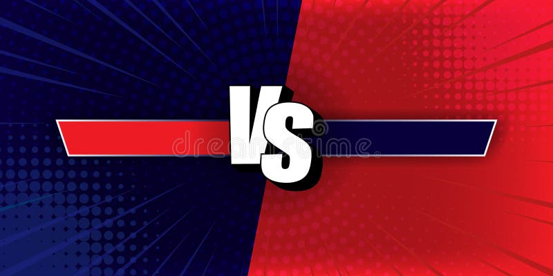 VS. Versus Blue and Red Comic Design Stock Illustration - Illustration ...