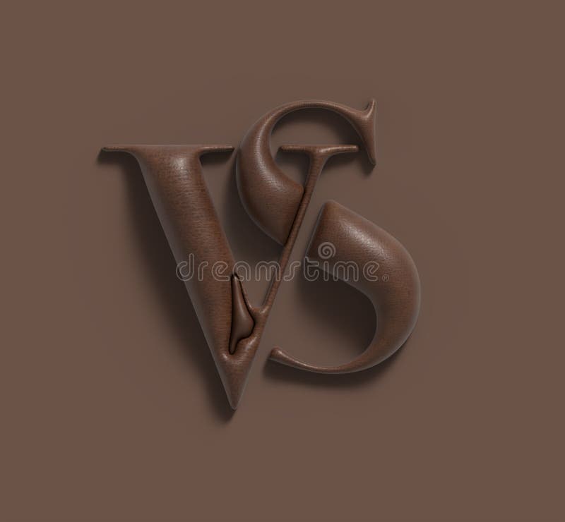 VS Versus Chocolate Sign 3D Render Company Letter Logo Stock ...
