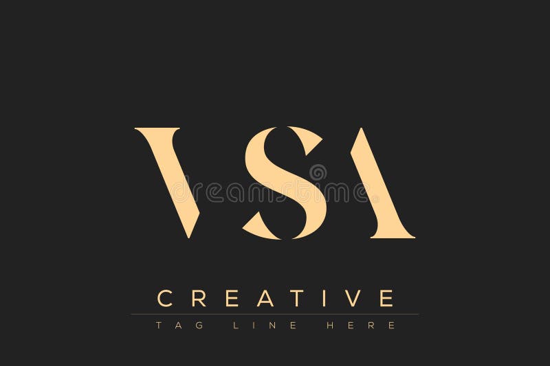 VSA Abstract Letter Logo Design Stock Illustration - Illustration of ...