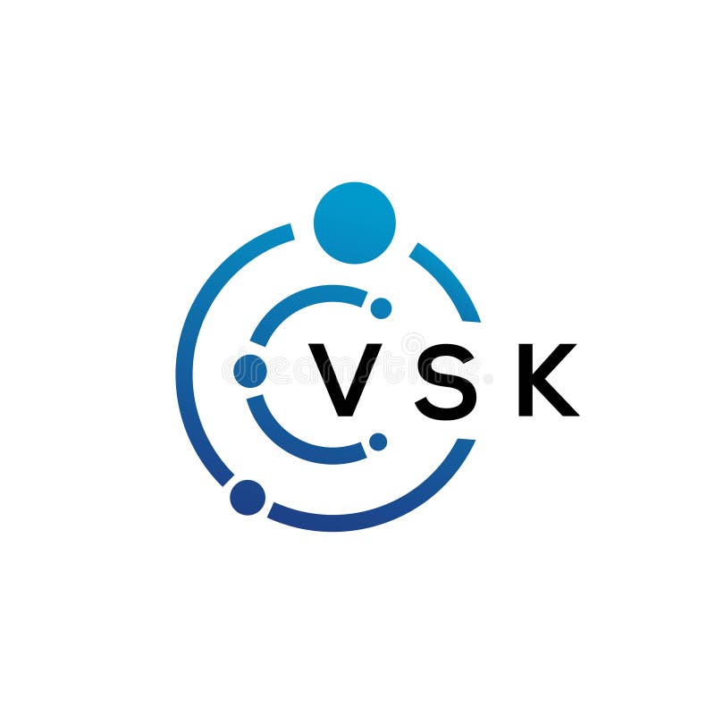 VSK Letter Technology Logo Design on White Background. VSK Creative ...