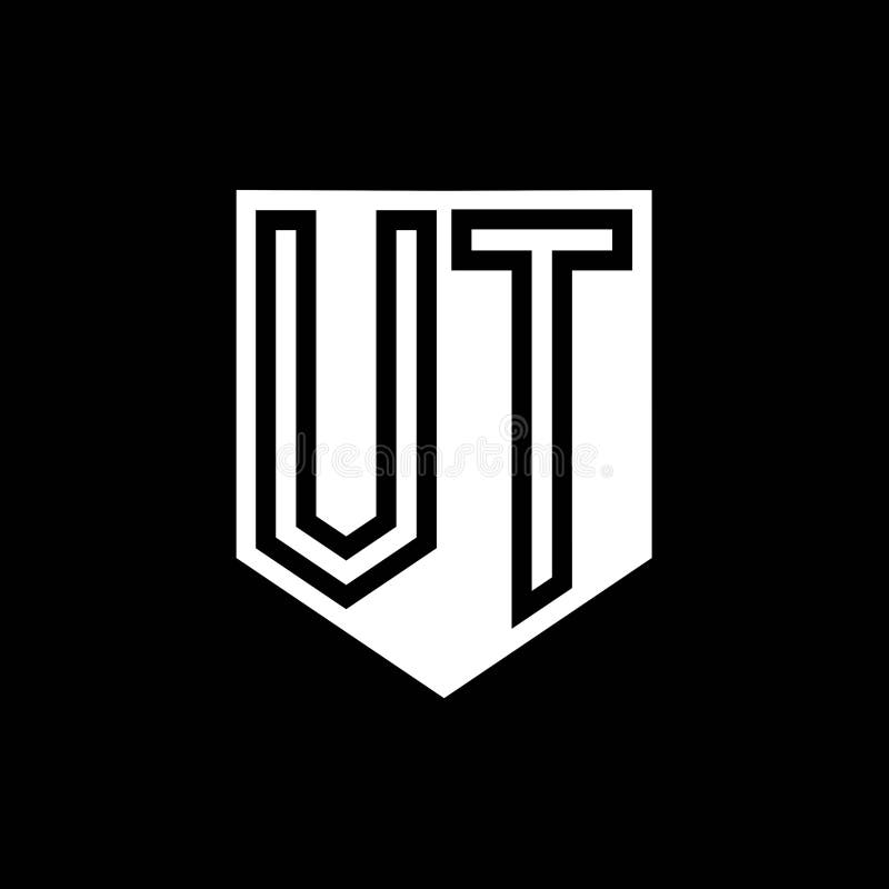 VT Logo Monogram Shield Geometric Black Line Inside White Shield Color ...