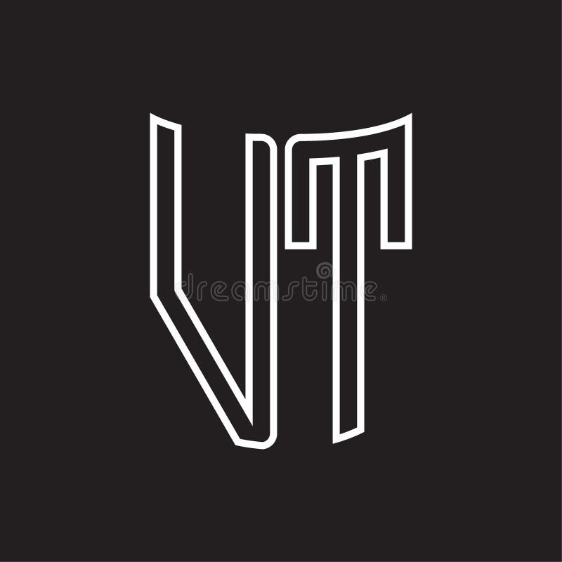 VT Logo Monogram with Ribbon Style Outline Design Template Stock ...