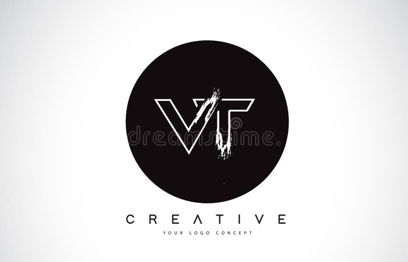 VT Modern Leter Logo Design with Black and White Monogram. Creative ...