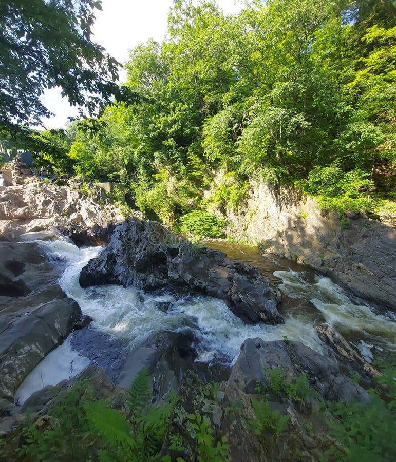 VT River Raging through Ledge Wide Angle Stock Photo - Image of rock ...